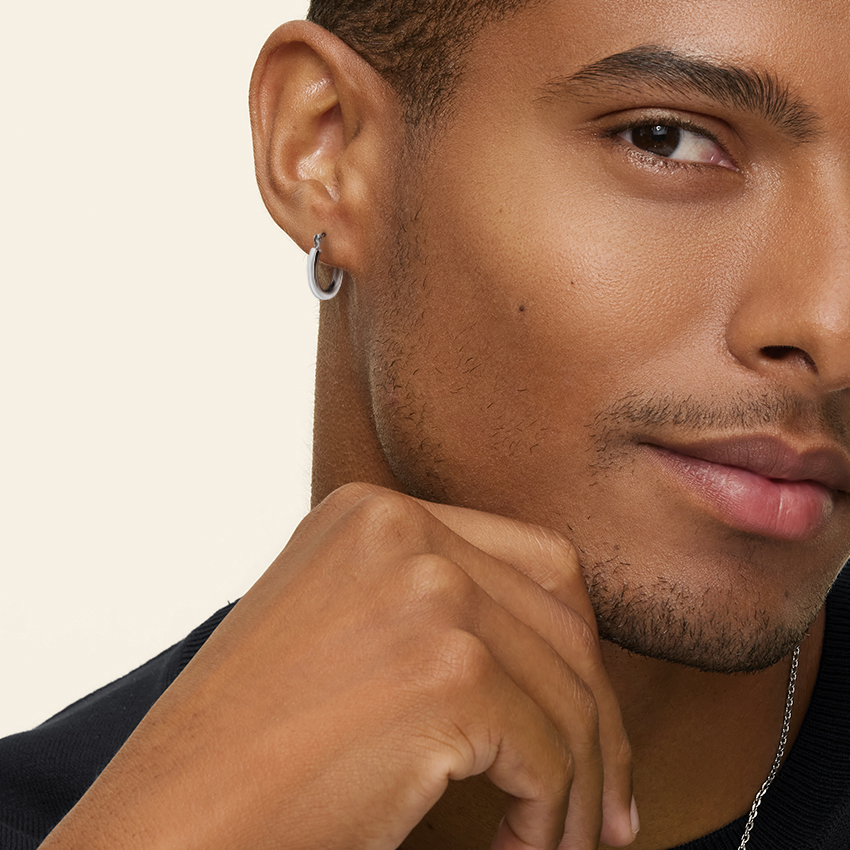 14K White Gold 2mm Huggie Perfect Hoop Earrings