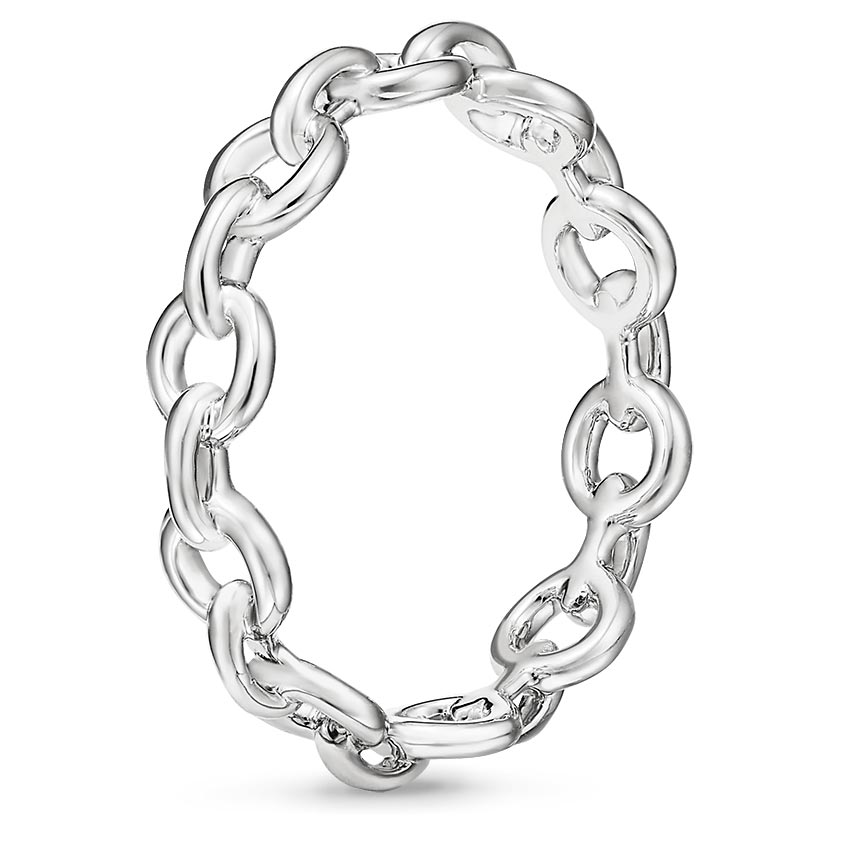 Anya Chain Ring in 18K White Gold