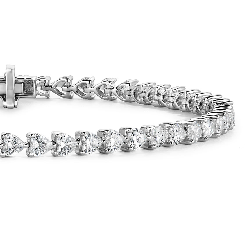 Heart Shaped Lab Diamond Tennis Bracelet 5 7 8 Ct Tw Brilliant Earth