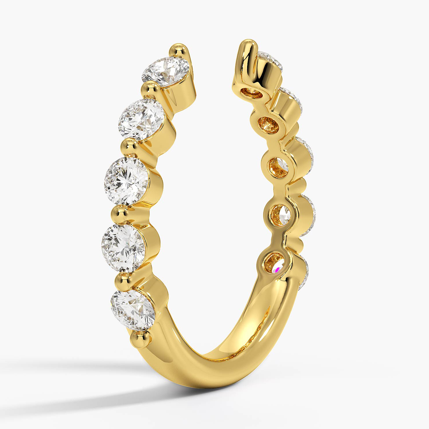 Round Melee Diamond Open Ring | Monaco
