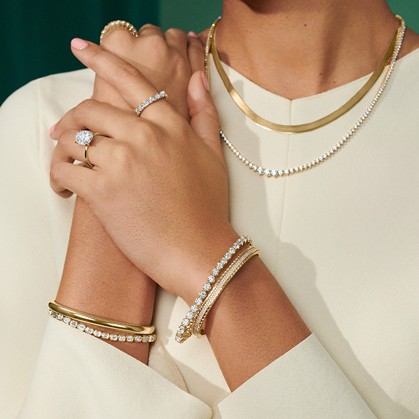 Dezi 16 Inch Gold Herringbone Necklace - Brilliant Earth