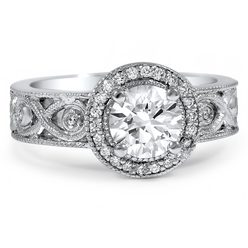 Custom Vintage Style Infinity Halo Engagement Ring | Brilliant Earth