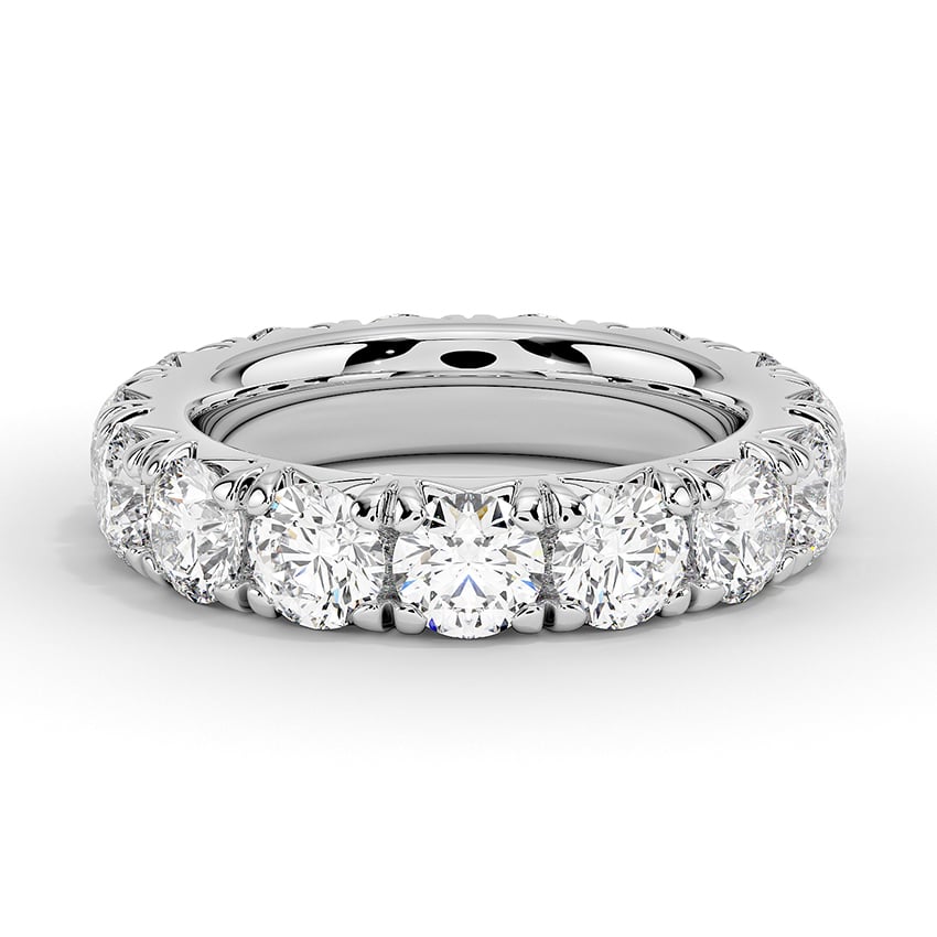 French Pavé Eternity Diamond Ring (4 1/2 ct. tw.) in 18K White Gold