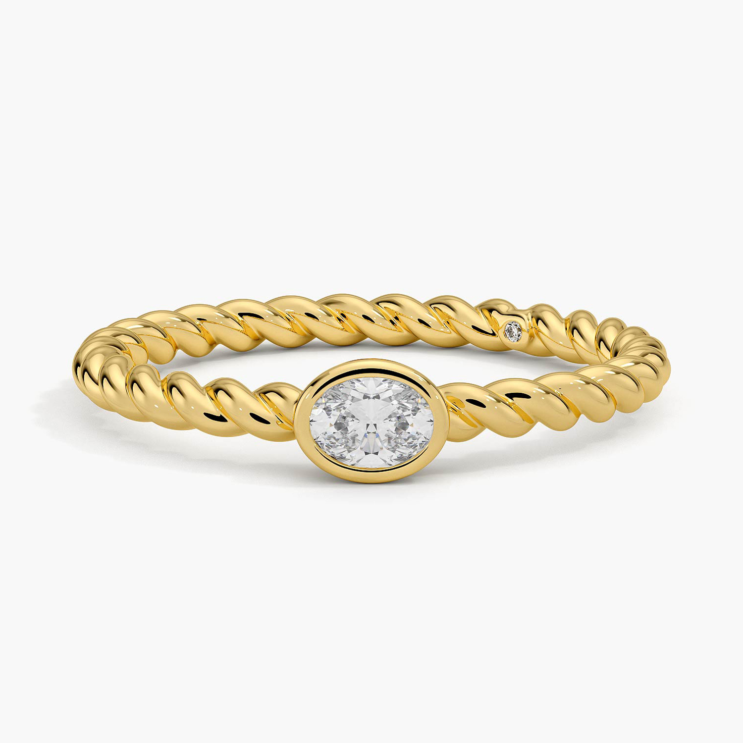 Ama Oval Lab Diamond Rope Ring in 14K Yellow Gold | Brilliant Earth