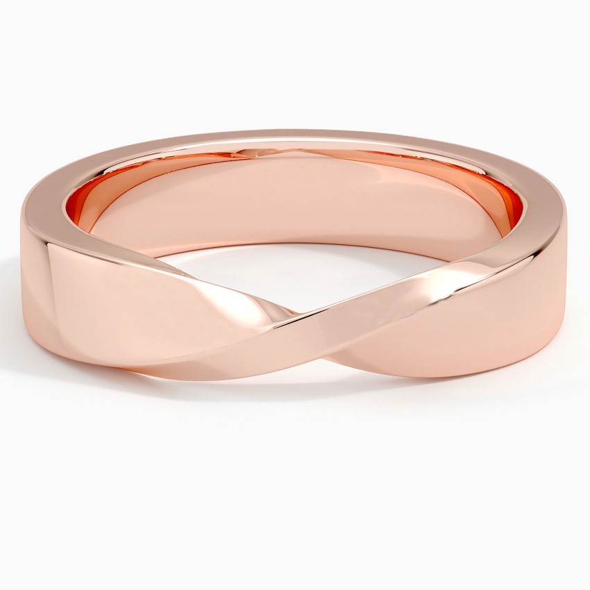 Mobius 5mm Wedding Ring in 14K Rose Gold