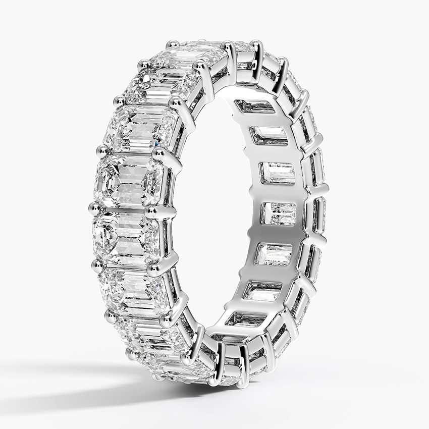 Emerald Eternity Diamond Ring (6 ct. tw.) in Platinum