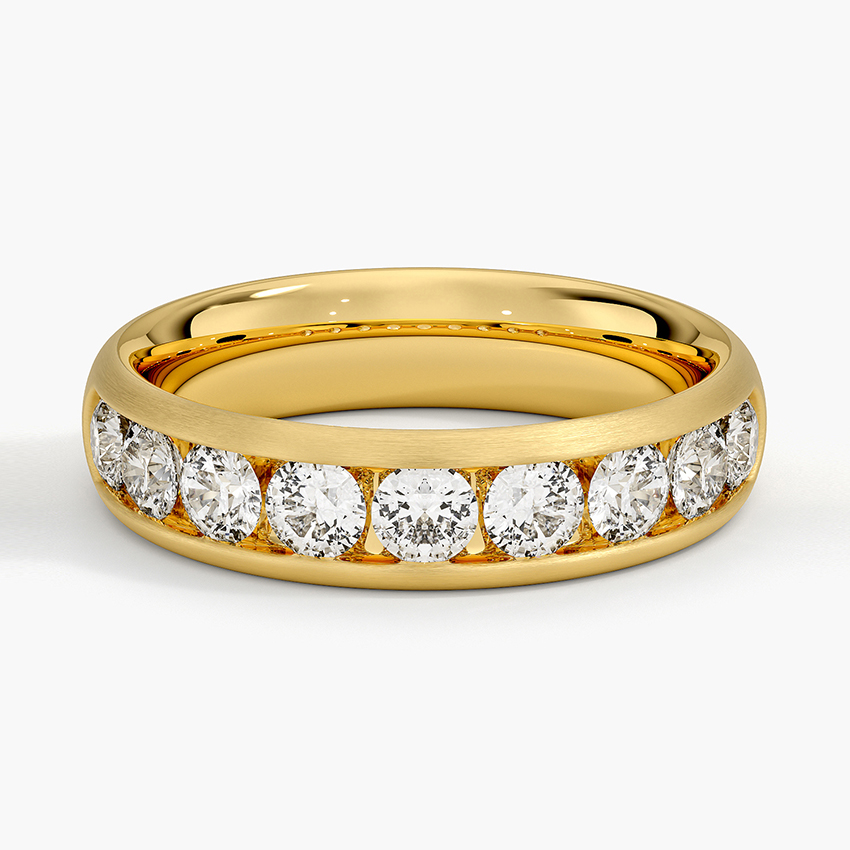 Matte Comfort Fit Channel Set Lab Diamond 5.5mm Wedding Ring
