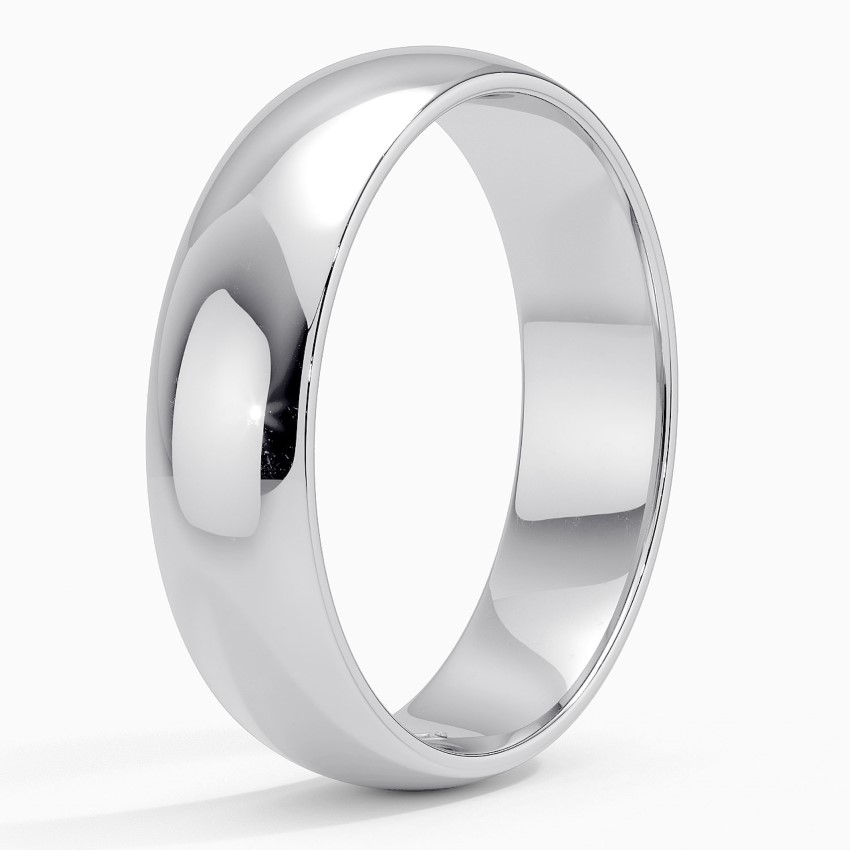 Comfort Fit 5.5mm Wedding Ring in 18K White Gold