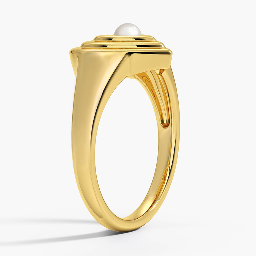 Cultured Pearl Heart Signet Ring