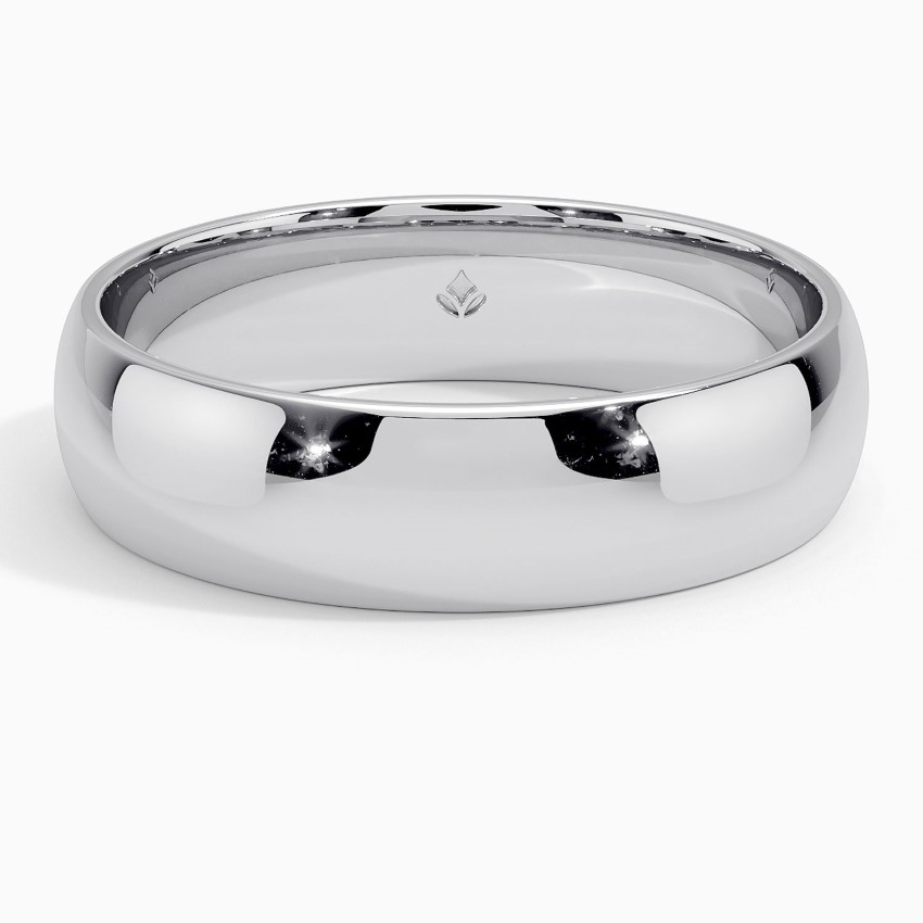 Comfort Fit 5.5mm Wedding Ring in 18K White Gold