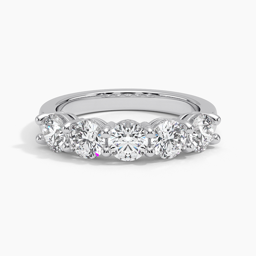 Round Five Stone Lab Diamond Ring (1 1/2 ct. tw.) in 18K White Gold
