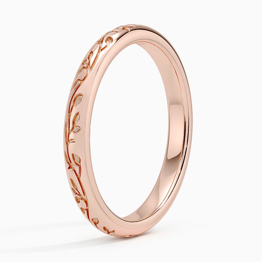 Verdure Engraved Ring in 14K Rose Gold