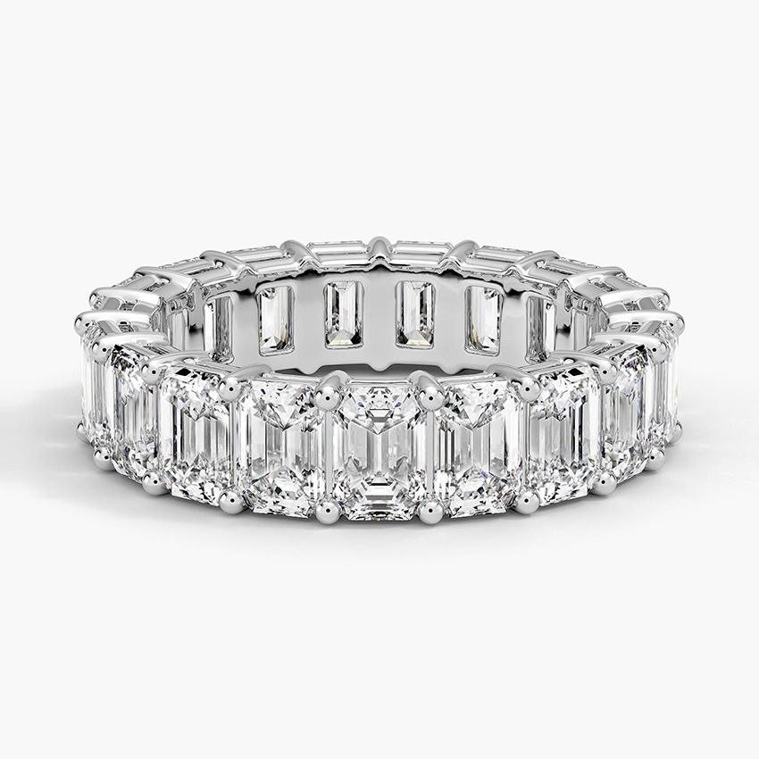 Emerald Eternity Diamond Ring (6 ct. tw.) in 18K White Gold