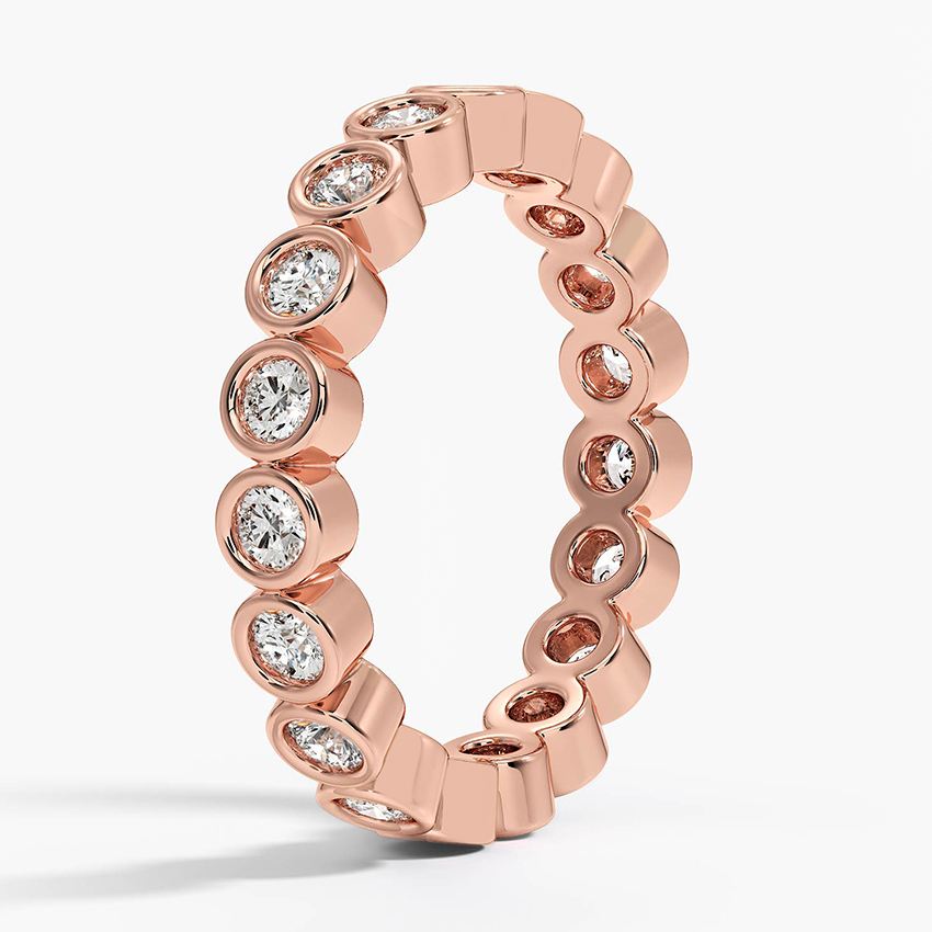 Bezel Round Eternity Diamond Ring (1 ct. tw.) in 14K Rose Gold