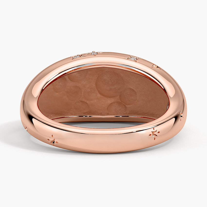 Libra Zodiac Constellation Diamond Dome Ring in 14K Rose Gold