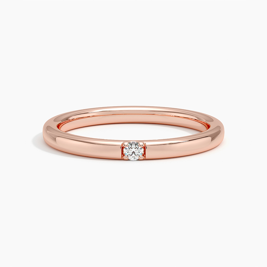 2mm Rae Diamond Ring in 14K Rose Gold
