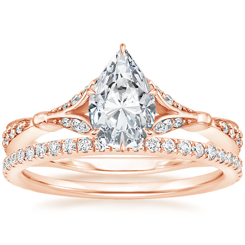 18K Yellow Gold Zinnia Diamond Ring (1/3 ct. tw.) with Luxe Ballad ...