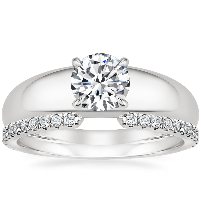 18K White Gold Adrian Ring with Luxe Sia Diamond Open Ring (1/5 ct. tw ...