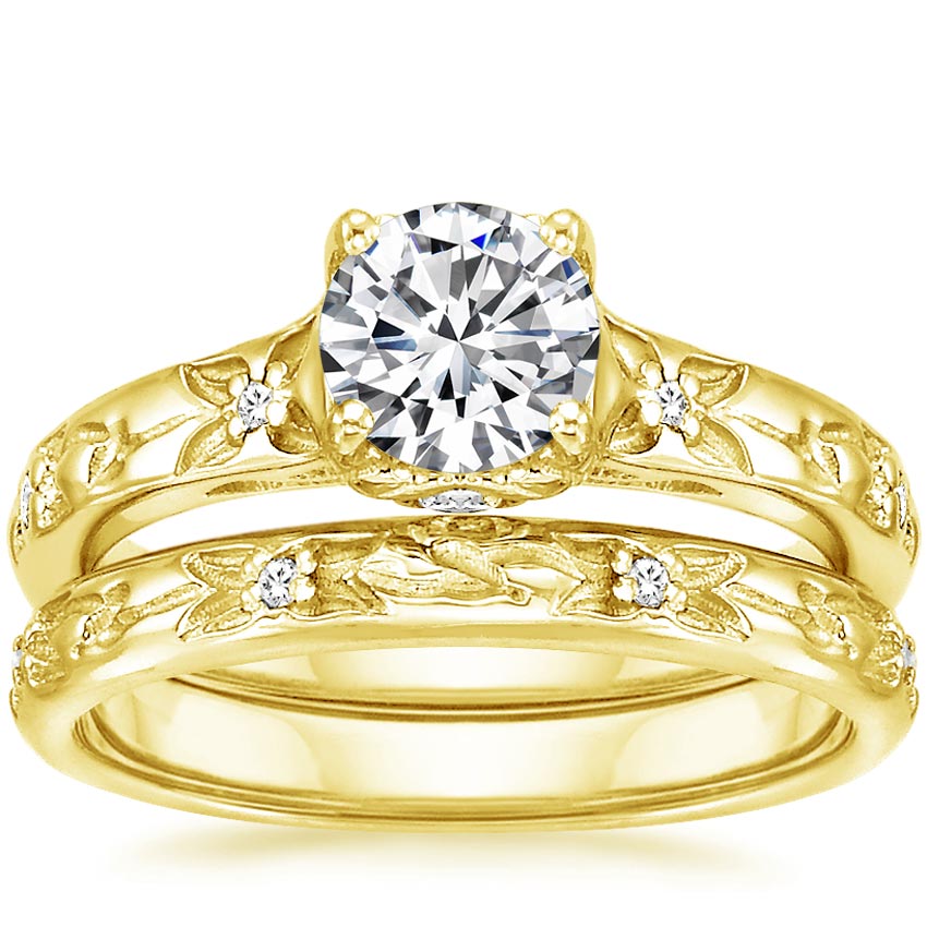 18K Yellow Gold Flower Bud Matched Set | Brilliant Earth