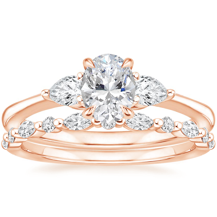 14K Rose Gold Petite Opera Diamond Ring (1/4 ct. tw.) with Delicate ...