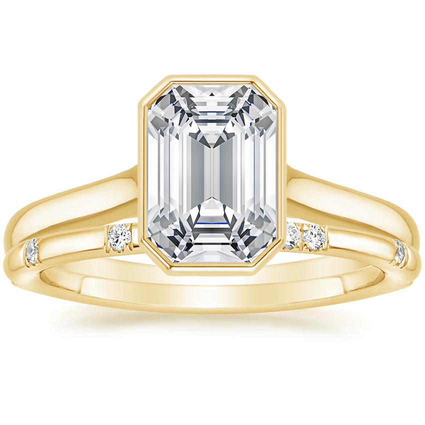 18K Yellow Gold Luna Ring with Astra Diamond Ring | Brilliant Earth