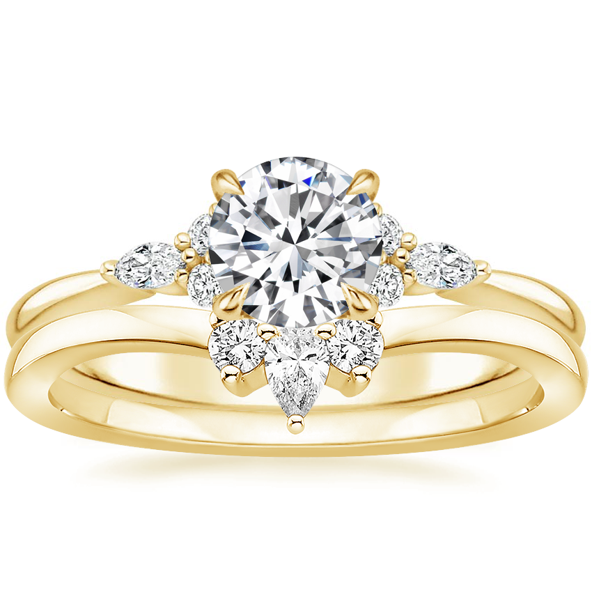 18K Yellow Gold Nadia Diamond Bridal Set | Brilliant Earth