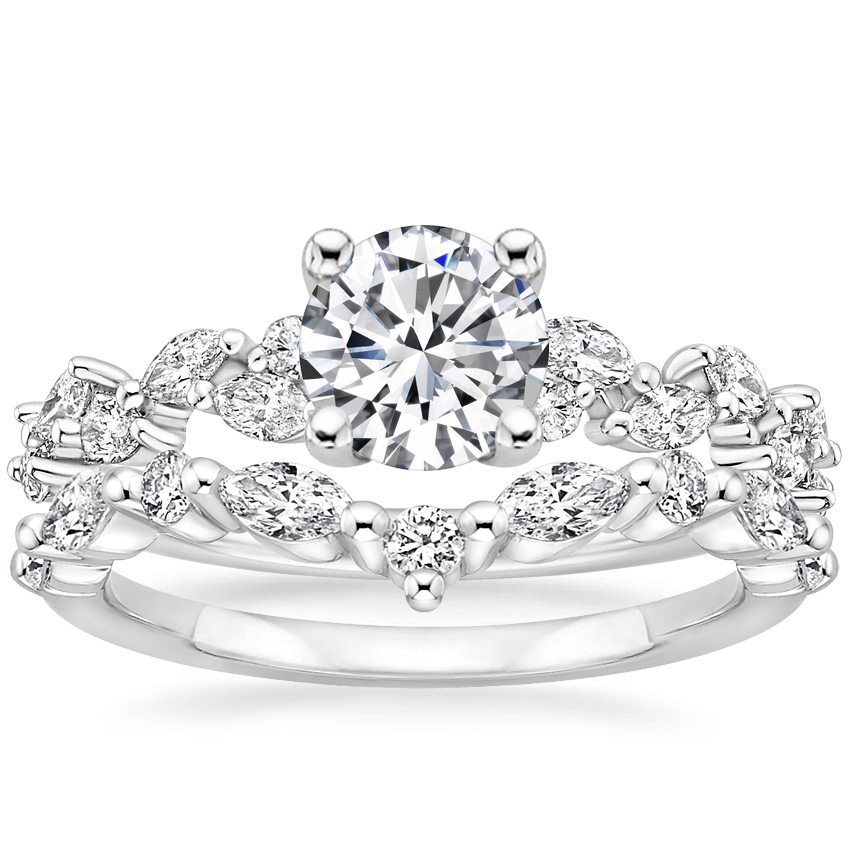 Platinum Hyacinth Diamond Ring with Avery Diamond Ring | Brilliant Earth