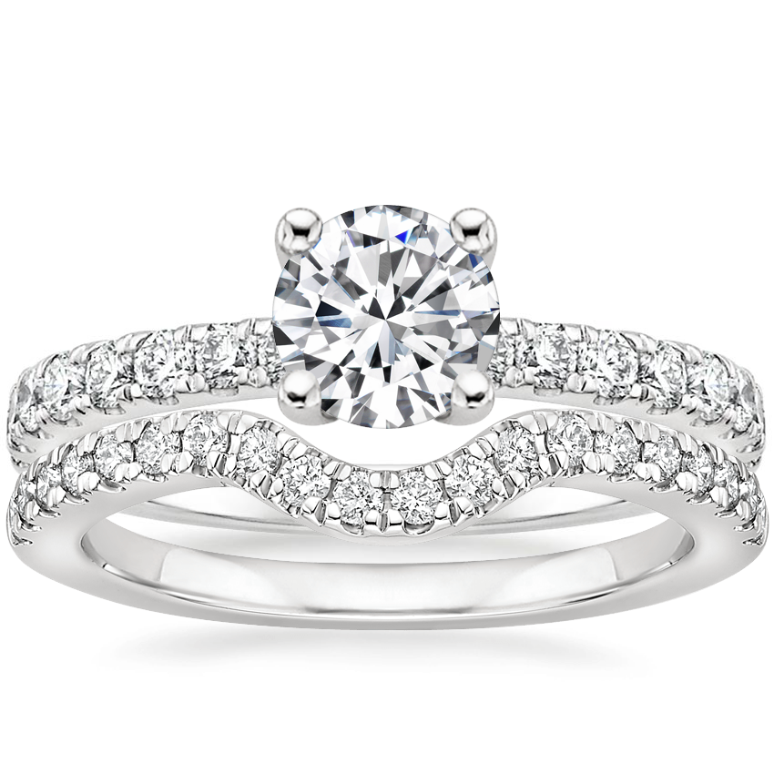 18K White Gold Constance Hidden Halo Diamond Ring (3/4 ct. tw.) with ...