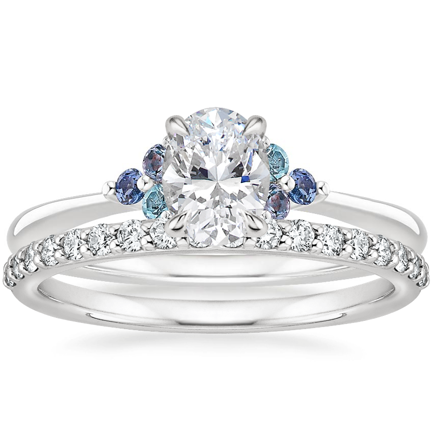18K Yellow Gold Indigo Melody Diamond Ring with Petite Shared Prong ...