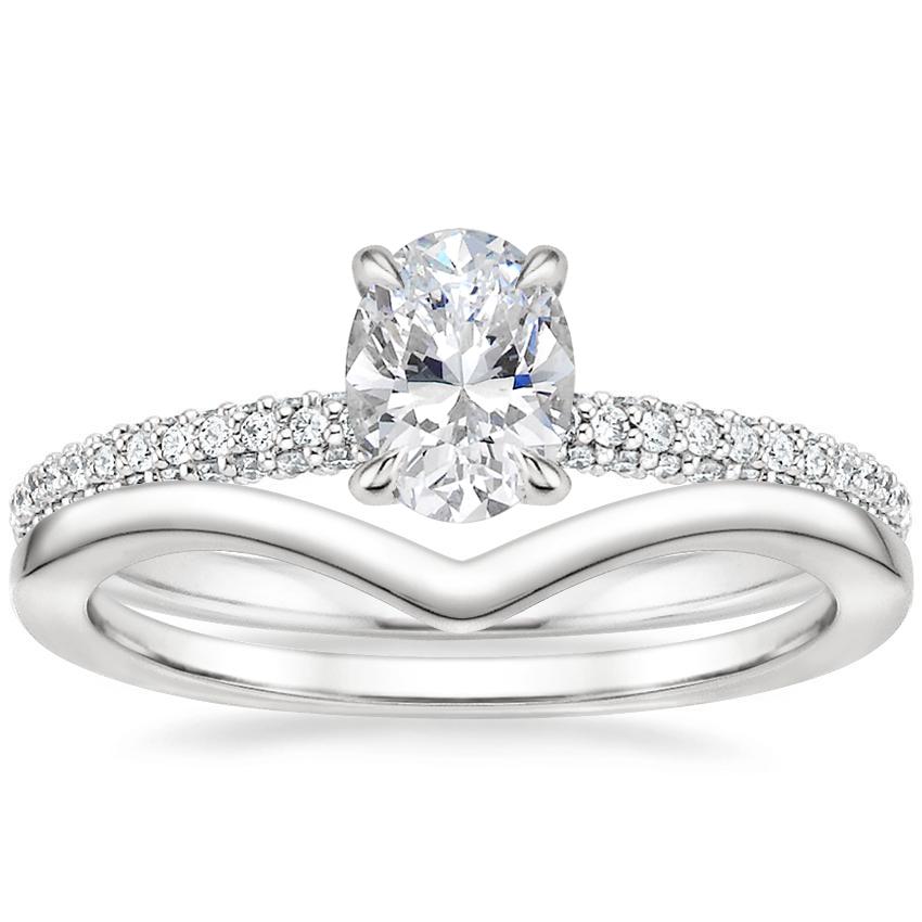 18K Yellow Gold Valencia Diamond Ring with Chevron Ring | Brilliant Earth