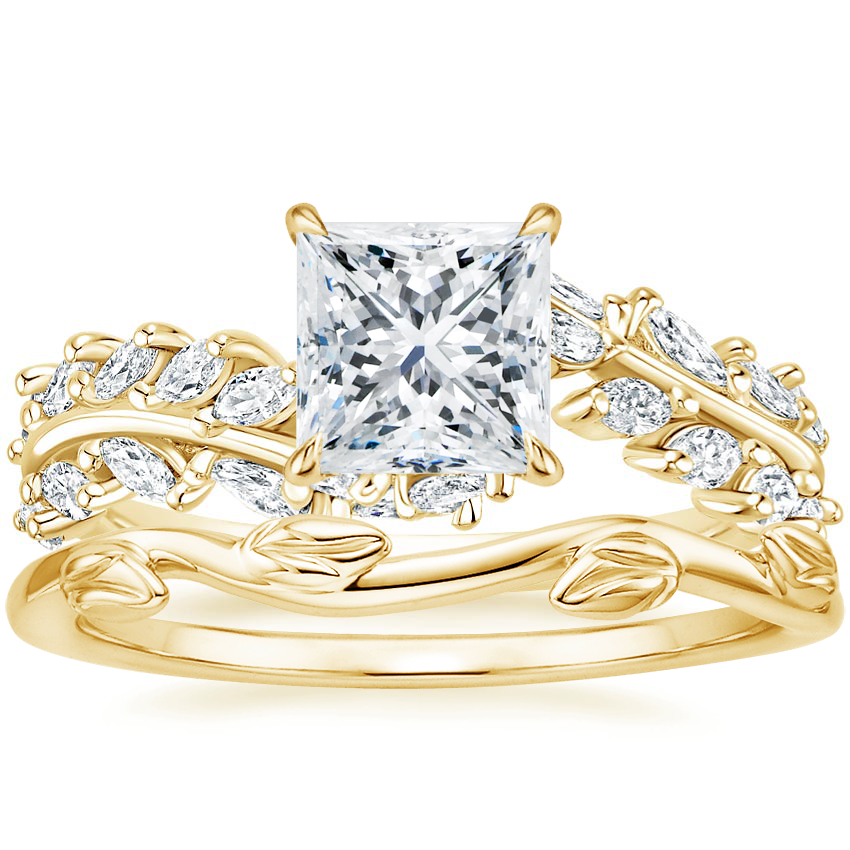 18K Yellow Gold Winding Ivy Diamond Ring (3/4 ct. tw.) with Winding ...