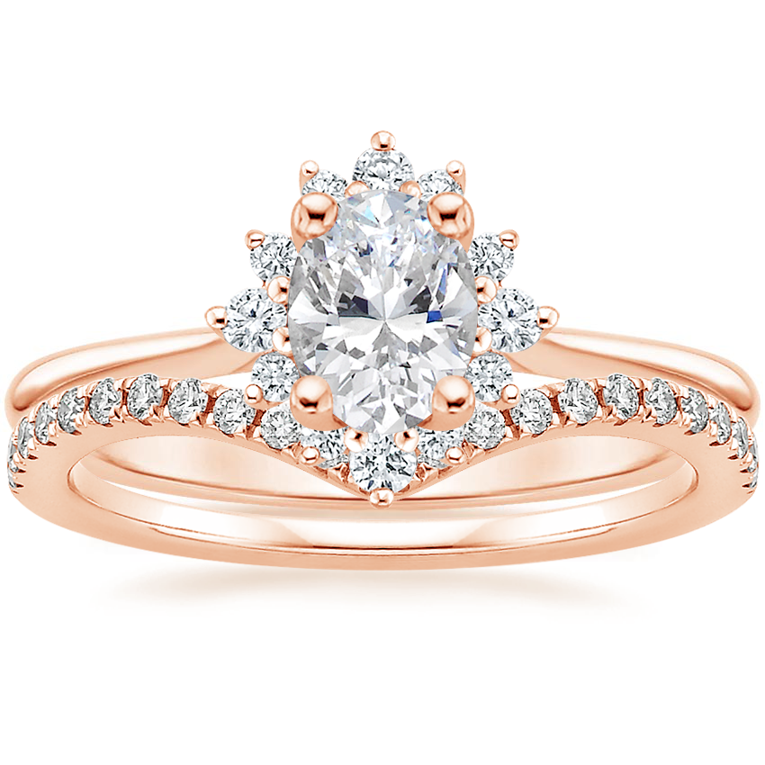 14K Rose Gold Cressida Diamond Ring with Flair Diamond Ring (1/6 ct. tw ...