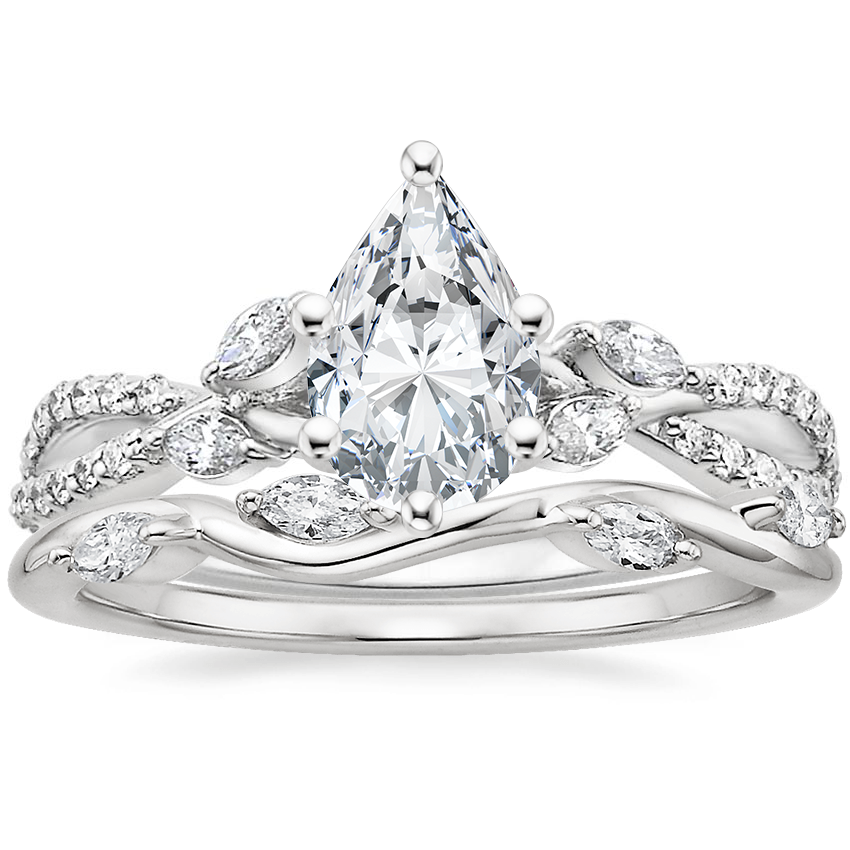 Luxe Willow Diamond Ring (1/4 ct. tw.) with Winding Willow Diamond Ring ...