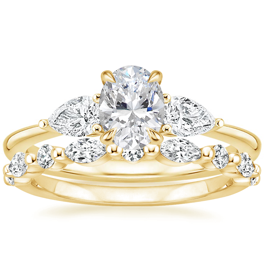 18K Yellow Gold Adorned Opera Diamond Ring (1/2 ct. tw.) with ...