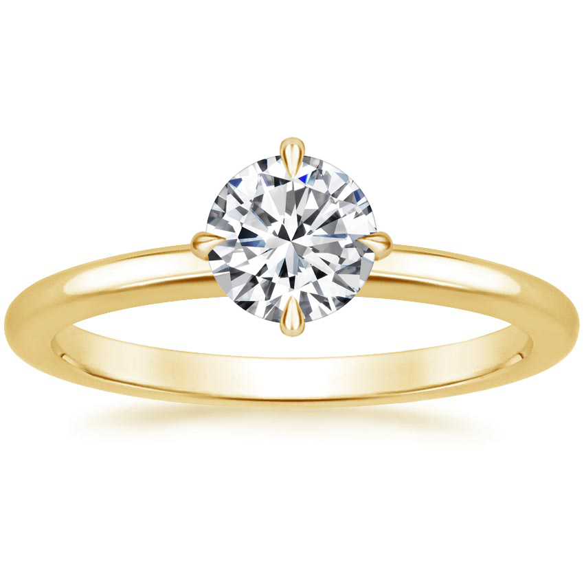 18K Yellow Gold North Star Ring with Luxe Ballad Diamond Ring (1/4 ct ...