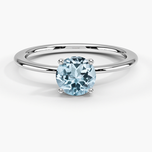 Aquamarine Aimee Solitaire Ring in Platinum