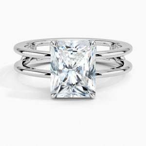 Aimee Open Double Band Solitaire Ring in 18K White Gold | Brilliant Earth