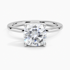 Moissanite Flush Fit Solitaire Ring in Platinum