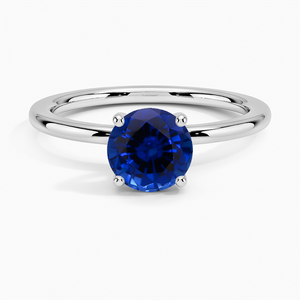 Sapphire Flush Fit Solitaire Ring in Platinum