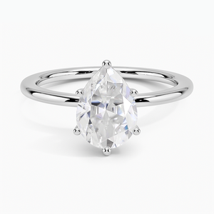 Moissanite Flush Fit Solitaire Ring in Platinum