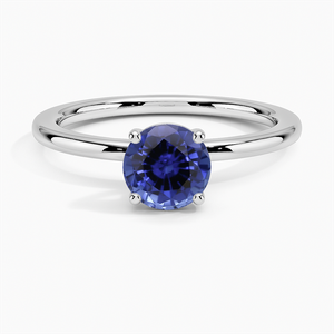 Sapphire Flush Fit Solitaire Ring in Platinum