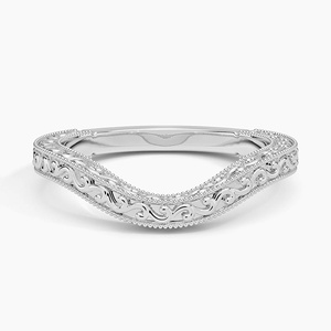 Hudson Engraved Contour Ring in Platinum | Brilliant Earth