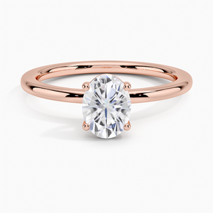Moissanite Flush Fit Solitaire Ring in 14K Rose Gold