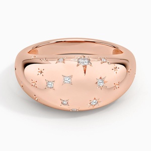 Libra Zodiac Constellation Diamond Dome Ring in 14K Rose Gold ...