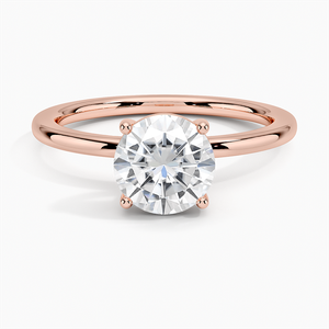 Moissanite Flush Fit Solitaire Ring in 14K Rose Gold