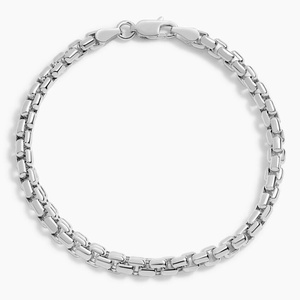 Riley 8.5 in. Rounded Box Chain Bracelet (3.95mm) in Silver | Brilliant ...