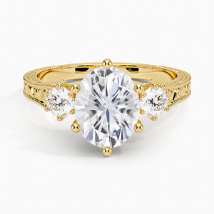 Moissanite Hudson Three Stone Diamond Ring (1/3 ct. tw.) in 18K Yellow Gold