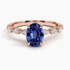Sapphire Tacori Sculpted Crescent Pear Diamond Ring in 18K Rose Gold ...