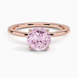 Lab Grown Sapphire Audrey Flush Fit Solitaire Ring in 14K Rose Gold