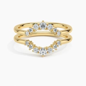Aria Nested Contoured Diamond Ring Stack (1/3 ct. tw.) in 18K Yellow ...